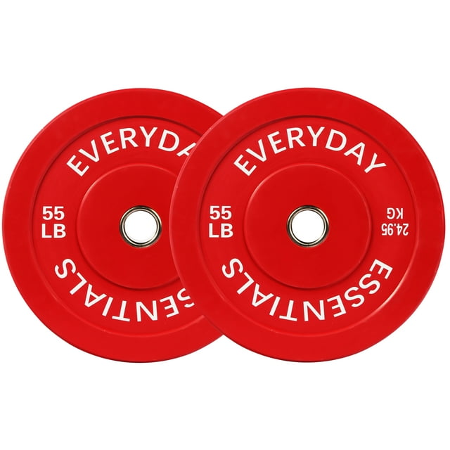 BalanceFrom Olympic Bumper Plate Weight Plate, 55 lbs Pair Color ...