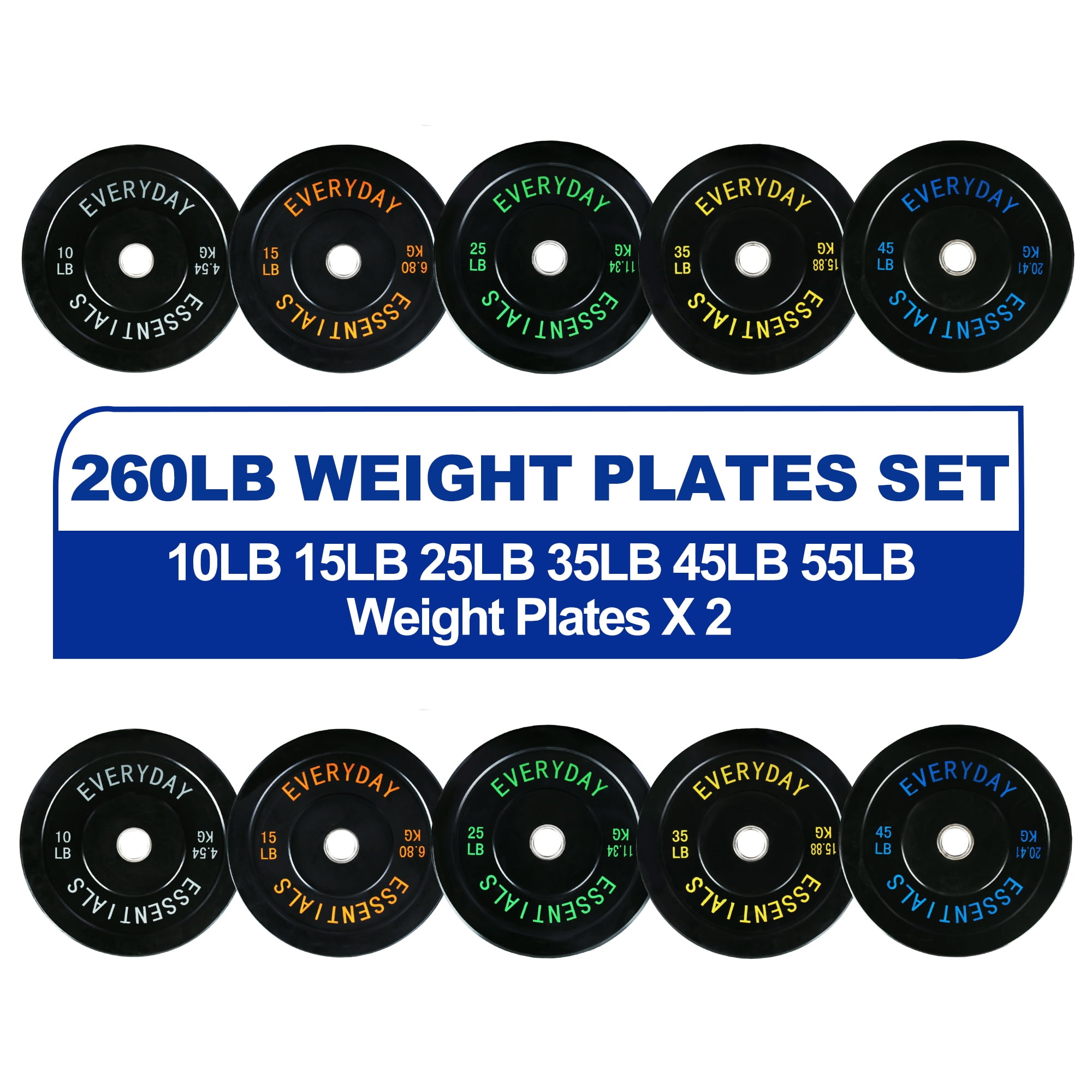 BalanceFrom Olympic Bumper Plate Weight Plate with Steel Hub, Black ...
