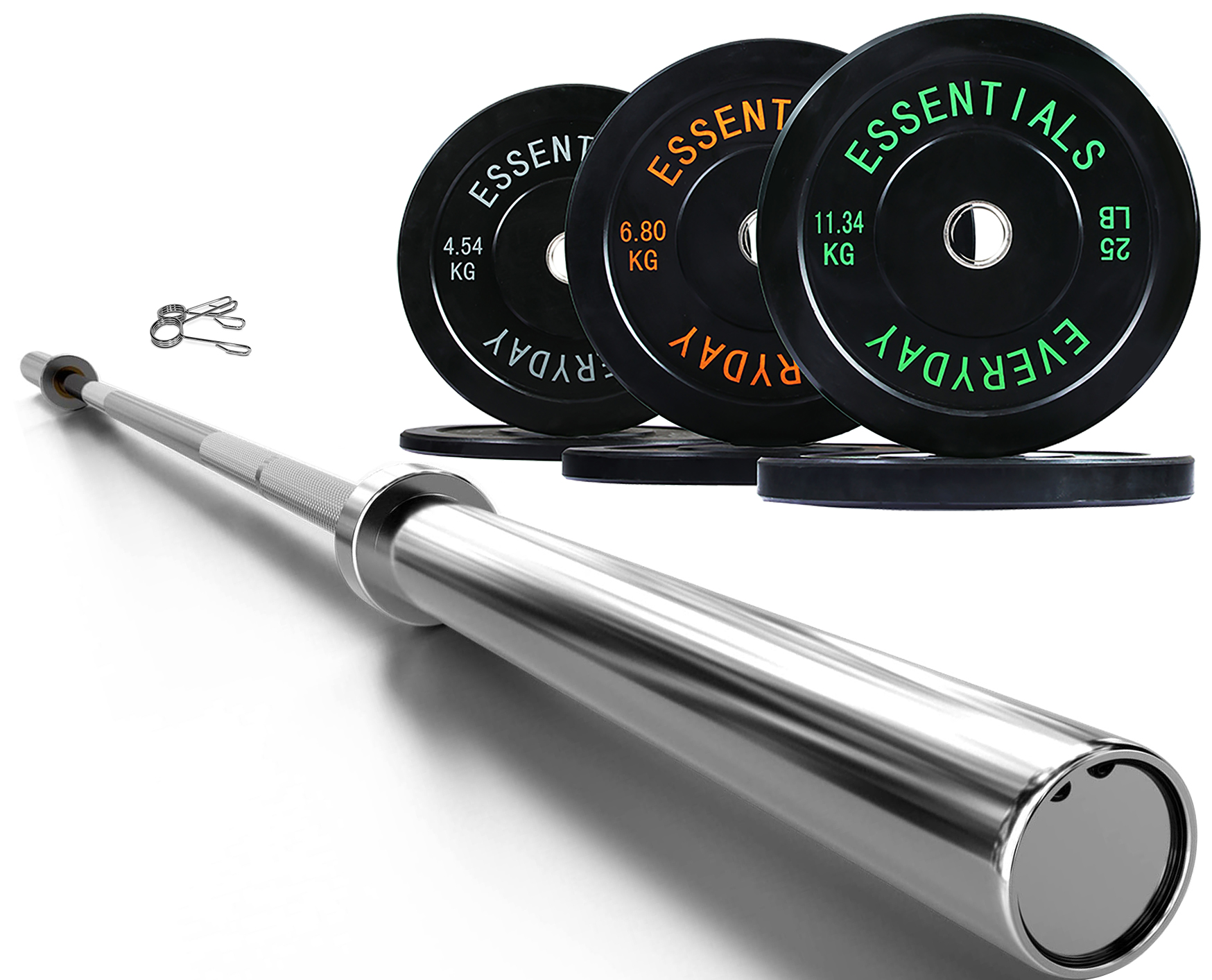 BalanceFrom Fitness 100 lbs Barbell Vinyl Standard Weight Set with ...