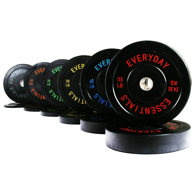 BalanceFrom Olympic Bumper Plate Weight Plate with Steel Hub, Black ...