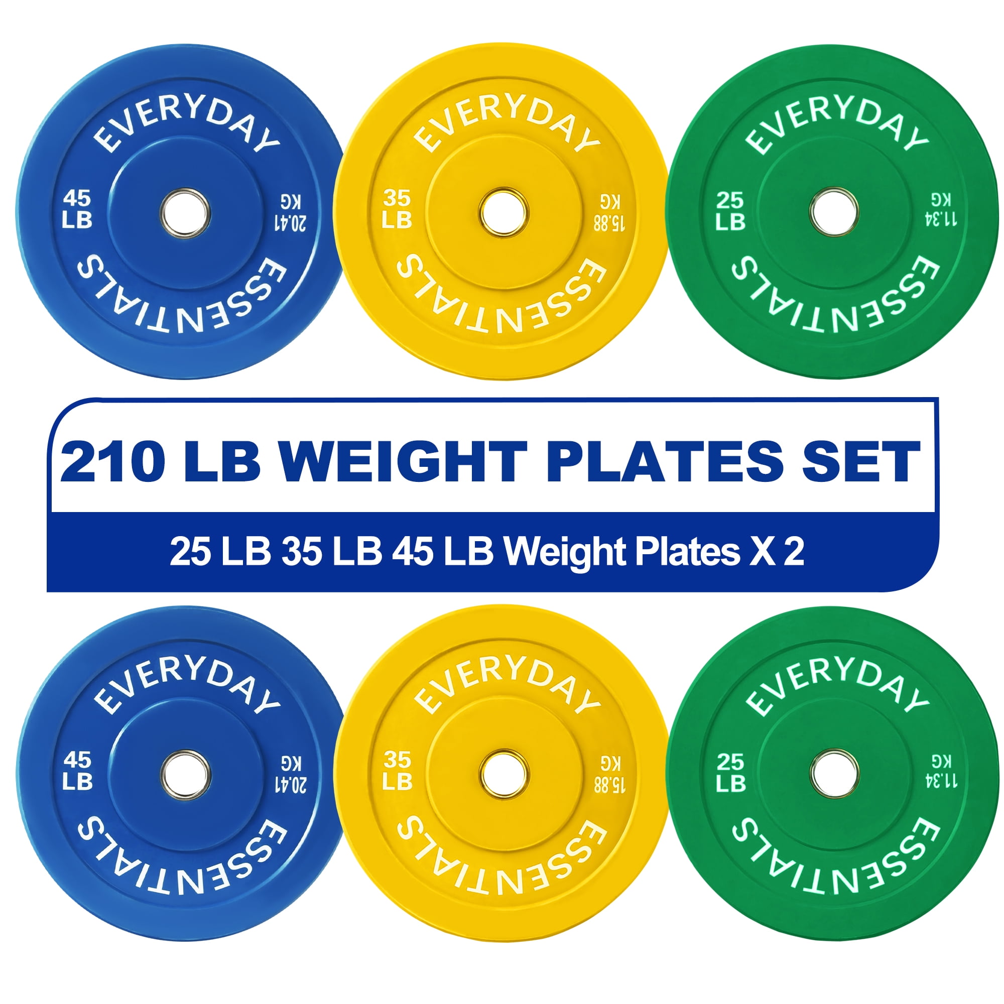 BalanceFrom Olympic Bumper Plate Weight Plate with Steel Hub, Colored ...