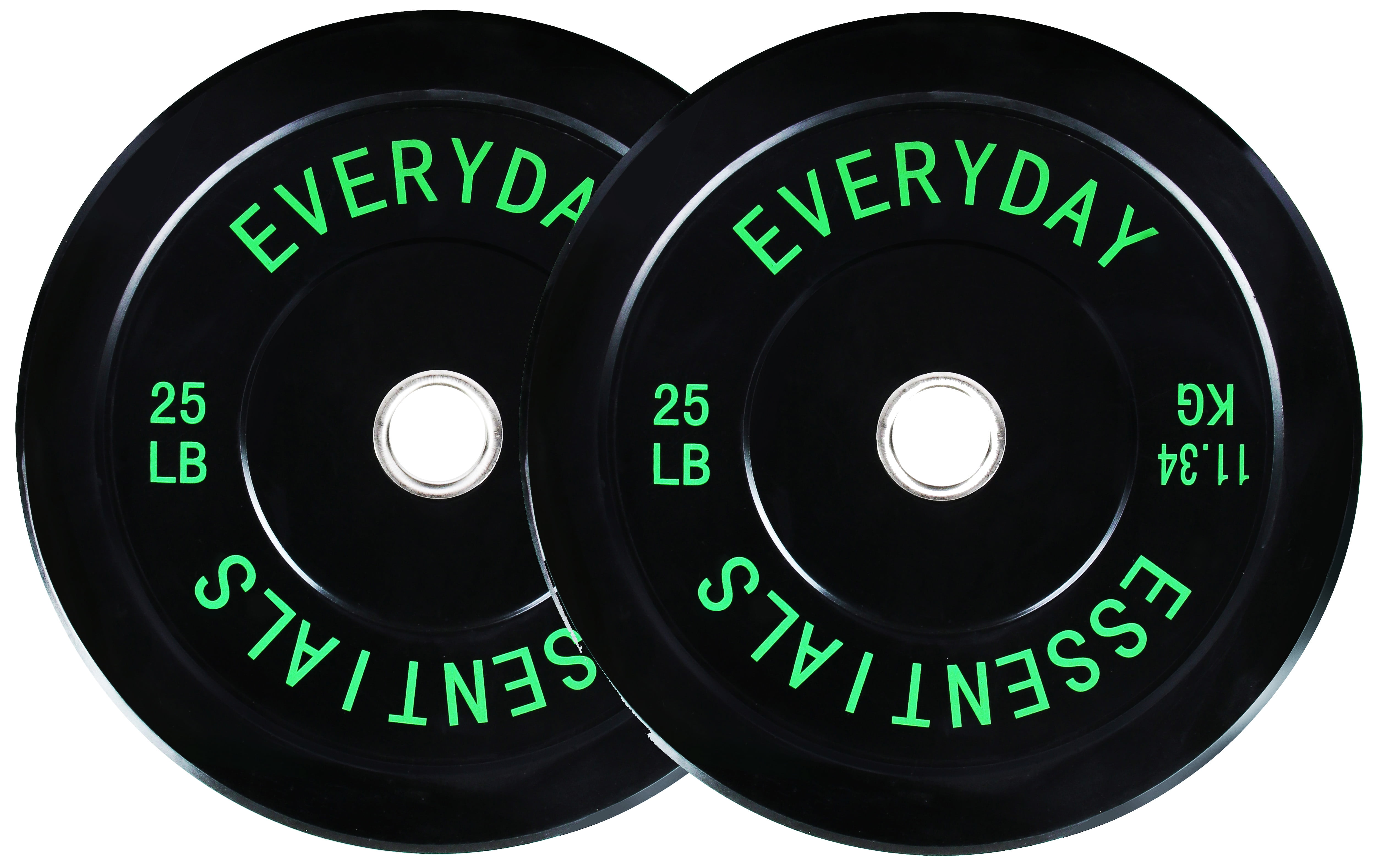 BalanceFrom Low-Bounce Olympic Bumper Plates, Steel Black, 25 lb, 2 ...
