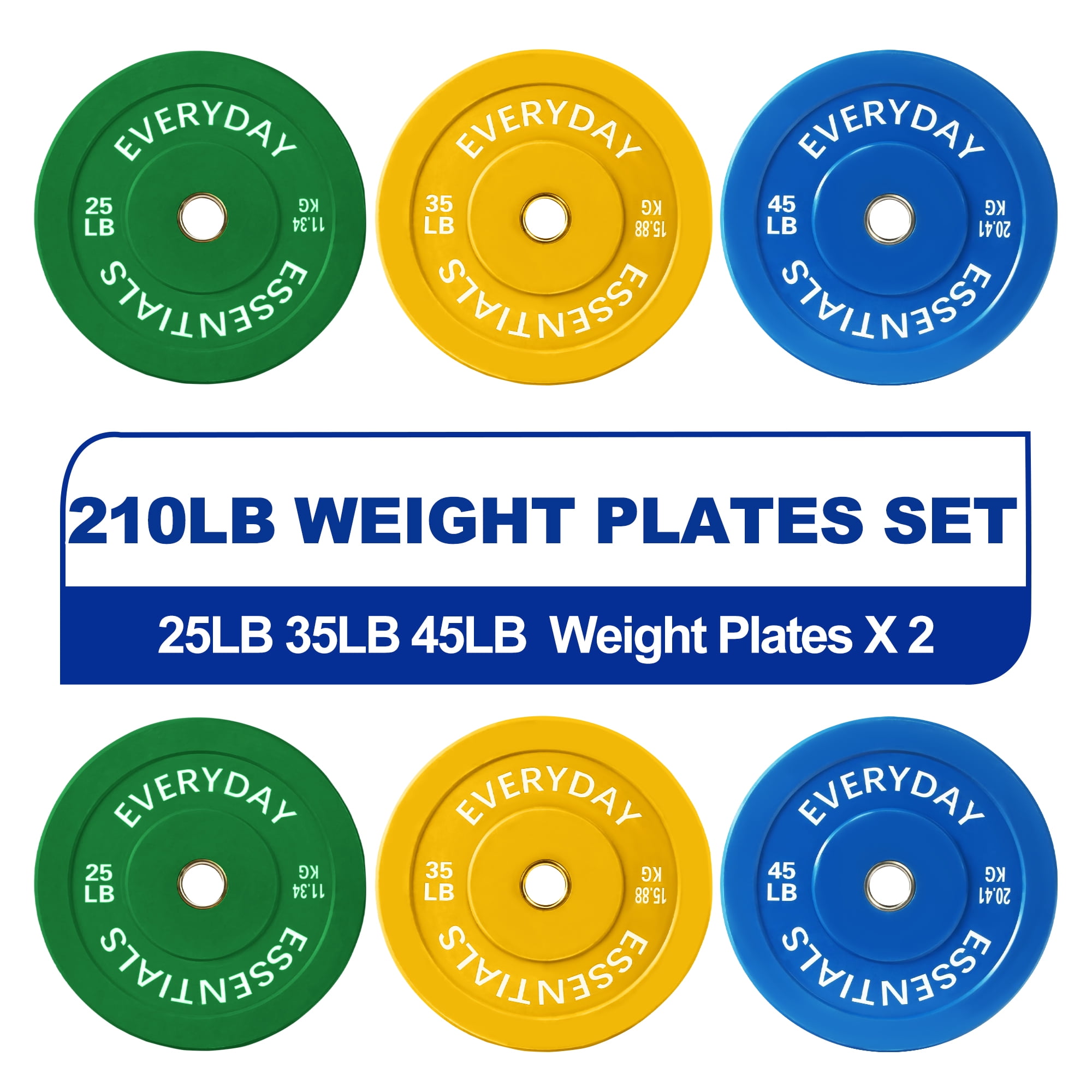 BalanceFrom Olympic Bumper Plate Weight Plate with Steel Hub, Color ...