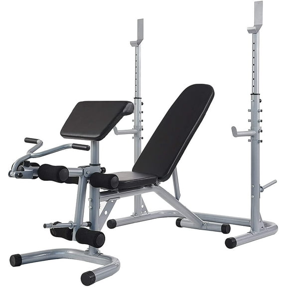 IRONMAN Triathlon X-Class Olympic Weight Bench with Detachable Leg Hold ...