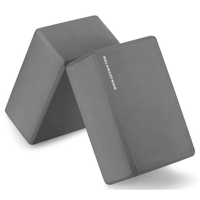 BalanceFrom Set of 2 High Density Yoga Blocks, 9"x6"x4" Each - Walmart.com