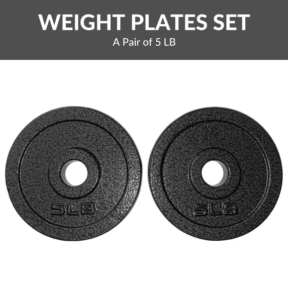BalanceFrom Standard Cast Iron Weight Plates, 1-Inch Center Hole, Black ...