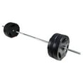 BalanceFrom Standard Coded Olympic Barbell 60lb Weight Plate Set, Black ...