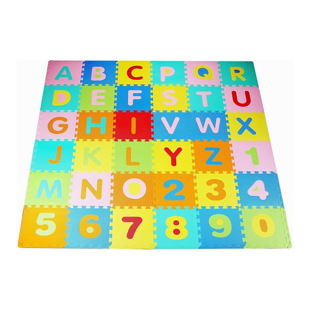 BalanceFrom 36-Pack 12”x12” Interlocking Puzzle Play Mat, 0.4” Thick ...