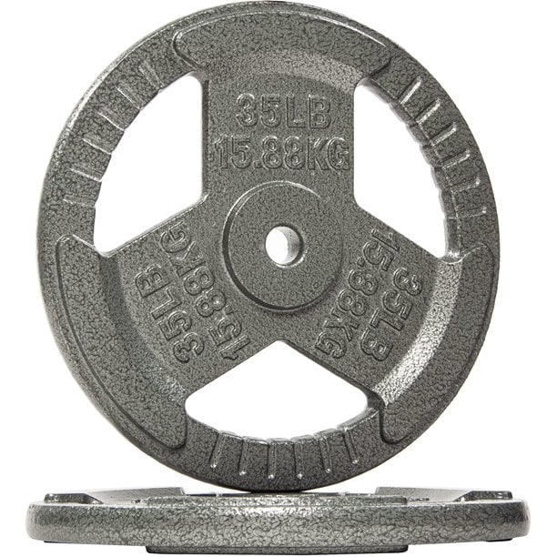 BalanceFrom Tri-Grip Cast Iron Plate Weight Plate for Strength Training ...