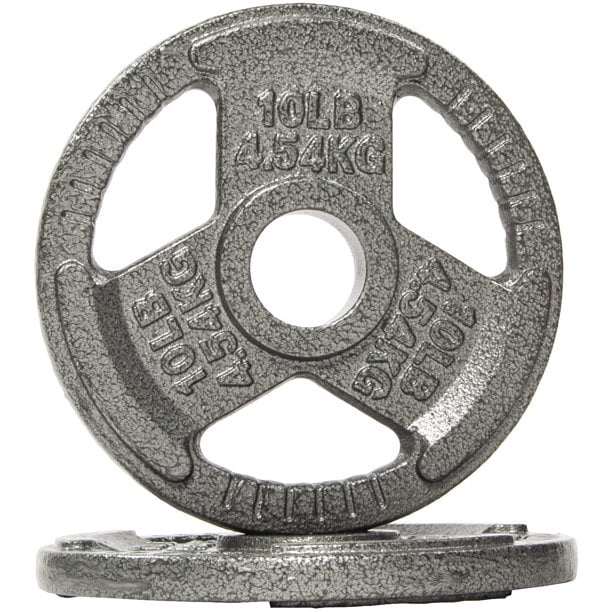 BalanceFrom Tri-Grip Cast Iron Plate Weight Plate for Strength Training ...
