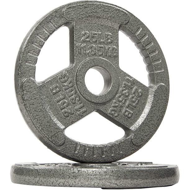 BalanceFrom Tri-Grip Cast Iron Plate Weight Plate for Strength Training ...