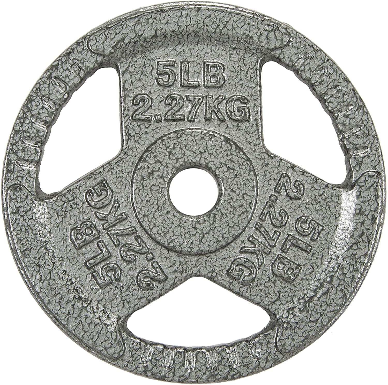 BalanceFrom Tri-Grip Cast Iron Plate Weight Plate for Strength Training ...