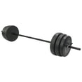 BalanceFrom Fitness 100 lbs Barbell Vinyl Standard Weight Set with ...