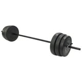 BalanceFrom Fitness 100 lbs Barbell Vinyl Standard Weight Set with ...