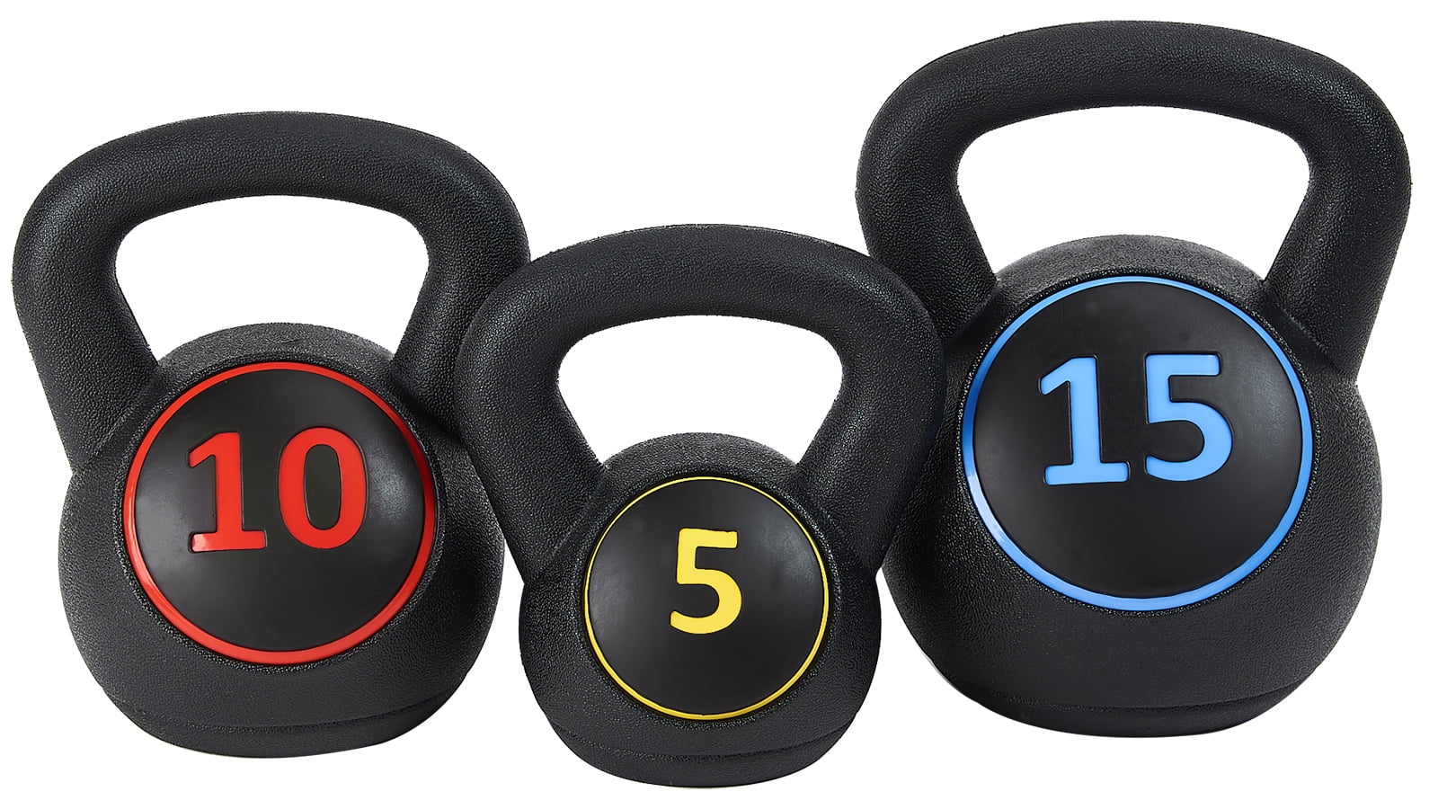 BalanceFrom Wide Grip 3-Piece Kettlebell Exercise Fitness Weight Set ...