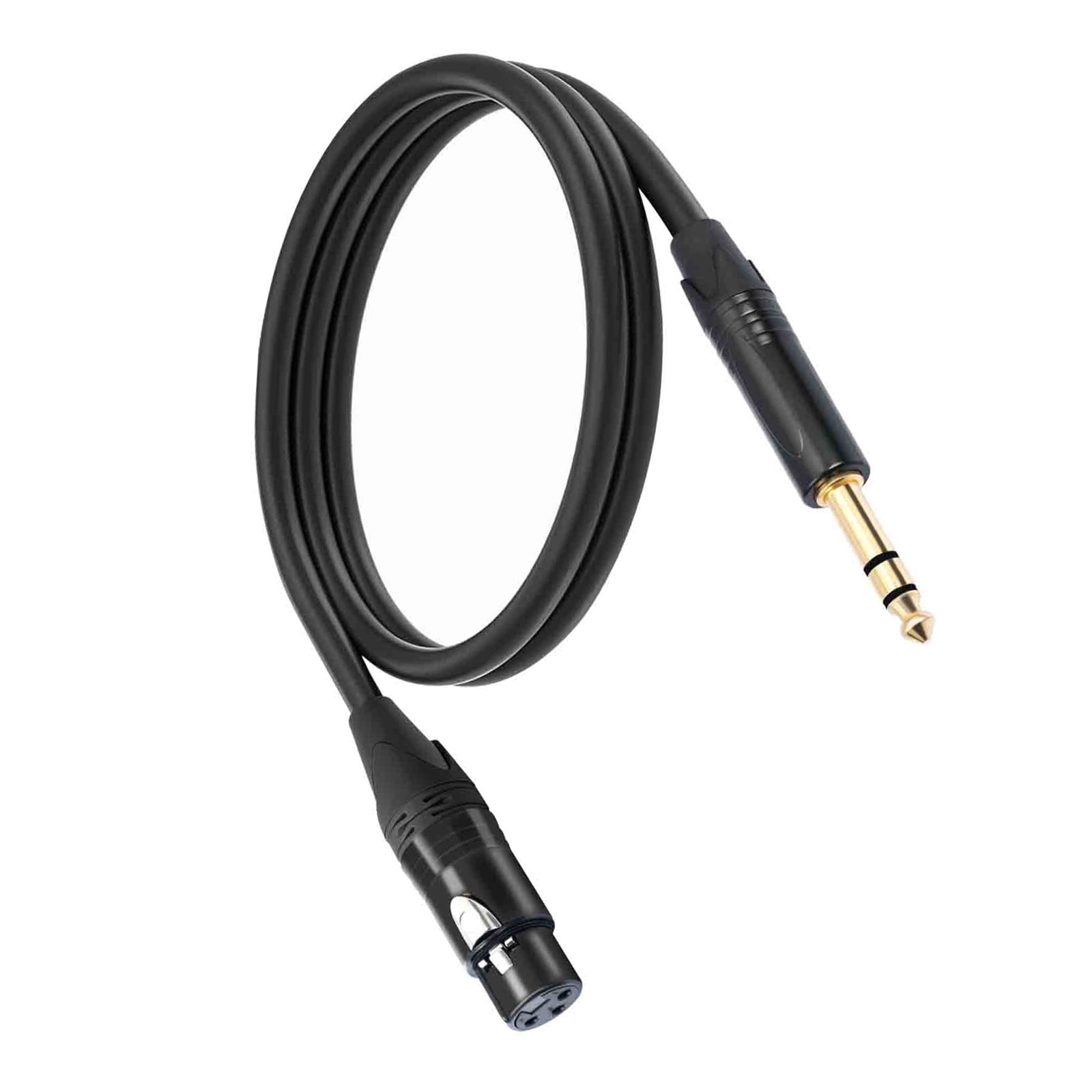 Balanced 6.35mm 1/4 to 3Pin Microphone Adapter Cable with Silver Plated ...