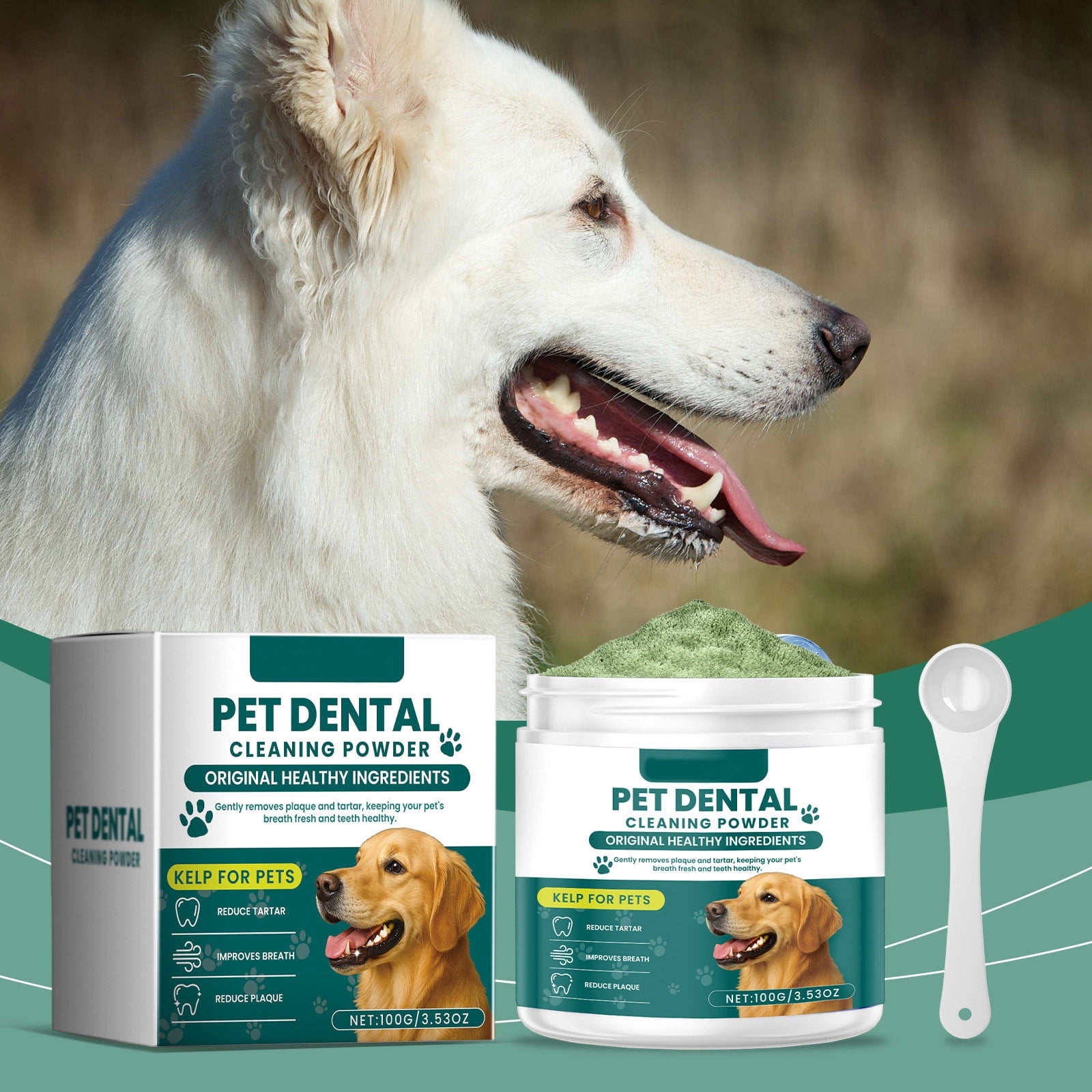 Balanced Formula Dog Teeth Cleaning Powder for Oral Hygiene and Odor ...