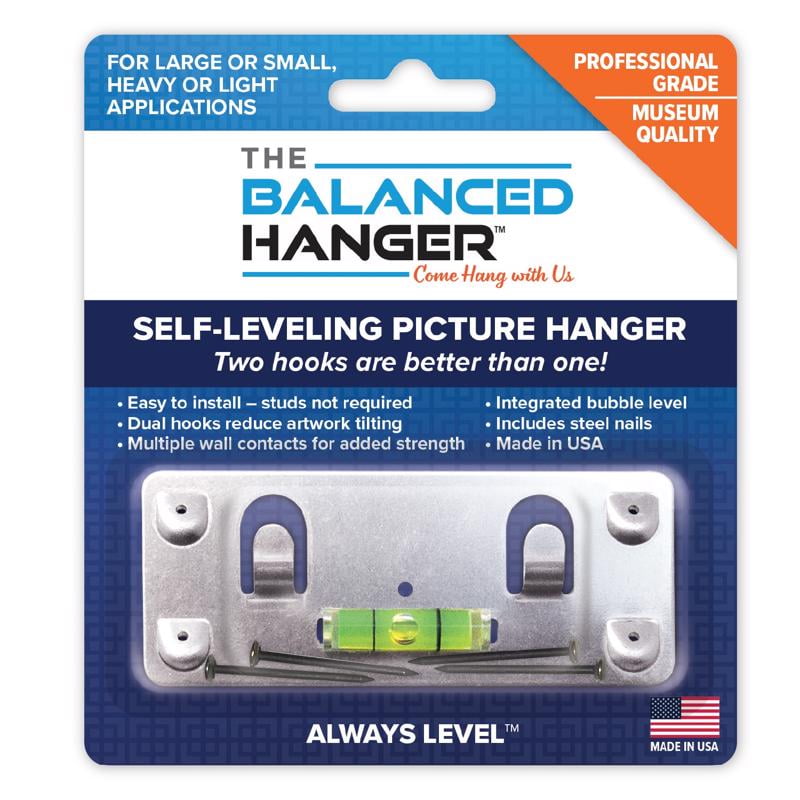Balanced Hanger Always Level Metallic Silver Heavy Duty Mirror/Picture ...