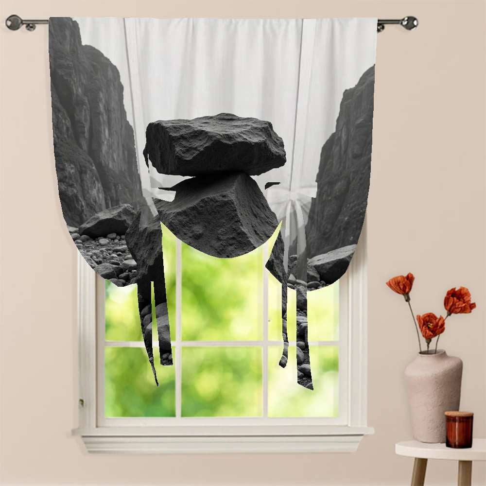 Balanced Rocks Among Mountains Window Curtain for Living Room Roman ...
