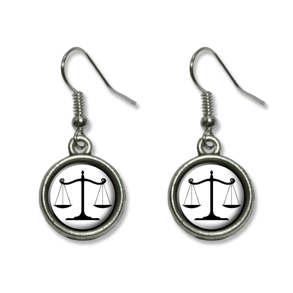 Balanced Scales of Justice Symbol Legal Lawyer White and Black Dangling ...