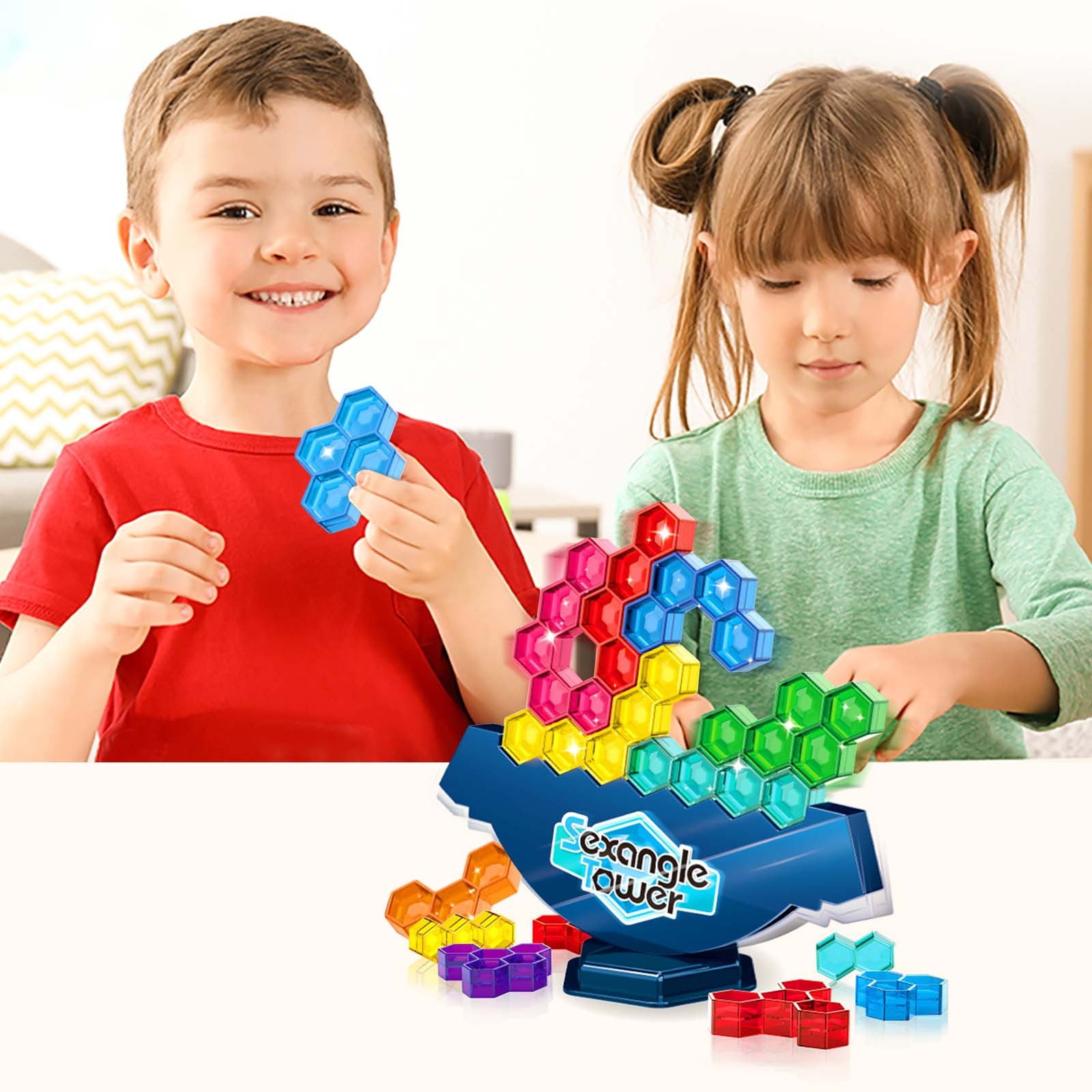 Balanced Stacking Tower Puzzle Game - Creative Construction Toy with Music Blocks, Parent-Child ...