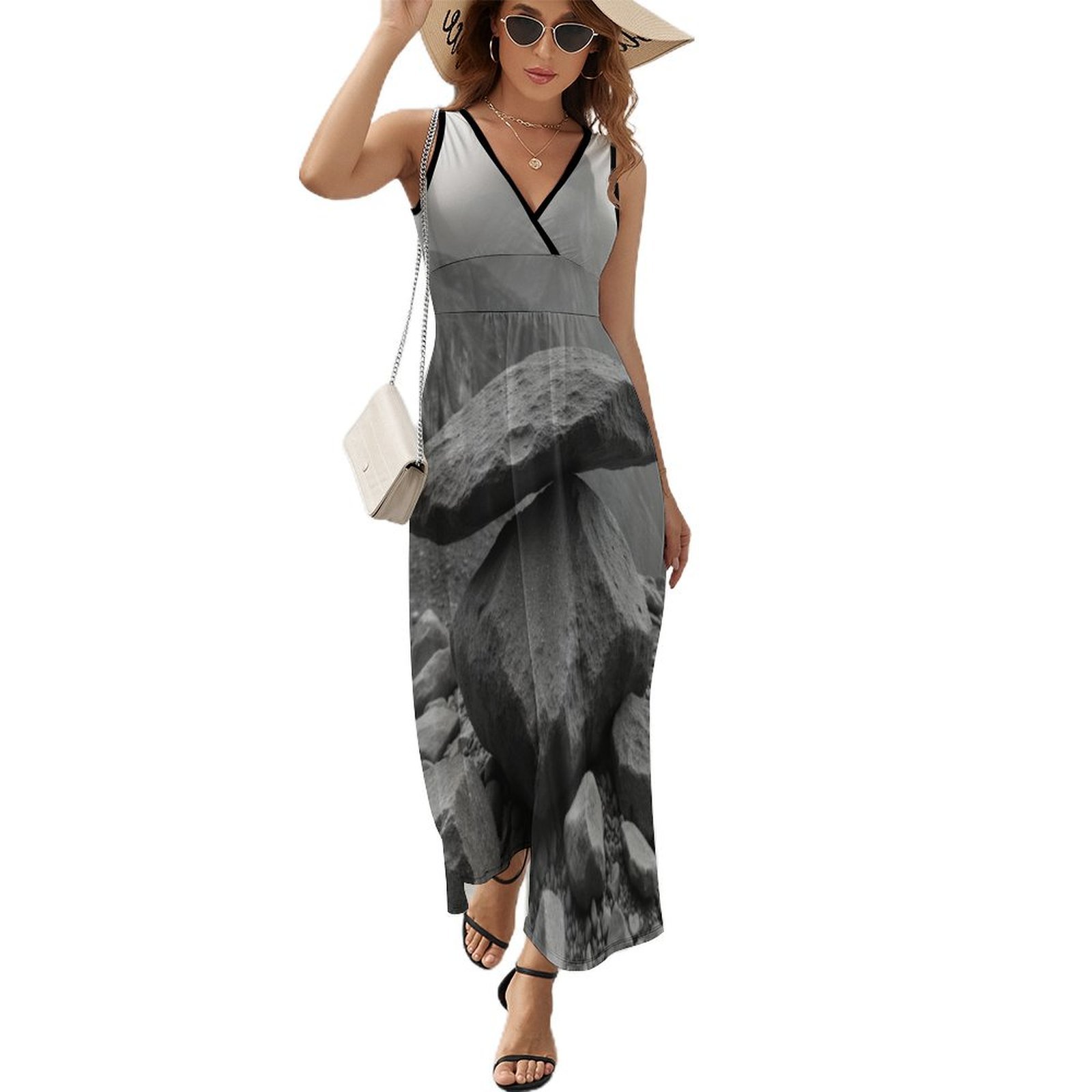 Balanced Stones Foggy Mountains Sleeveless Dress Dresses Women Summer ...