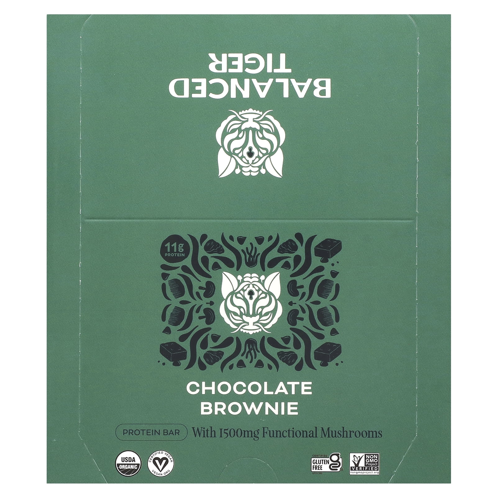 Balanced Tiger Protein Bar, Non-Dairy, Without Sugar, Chocolate Brownie ...
