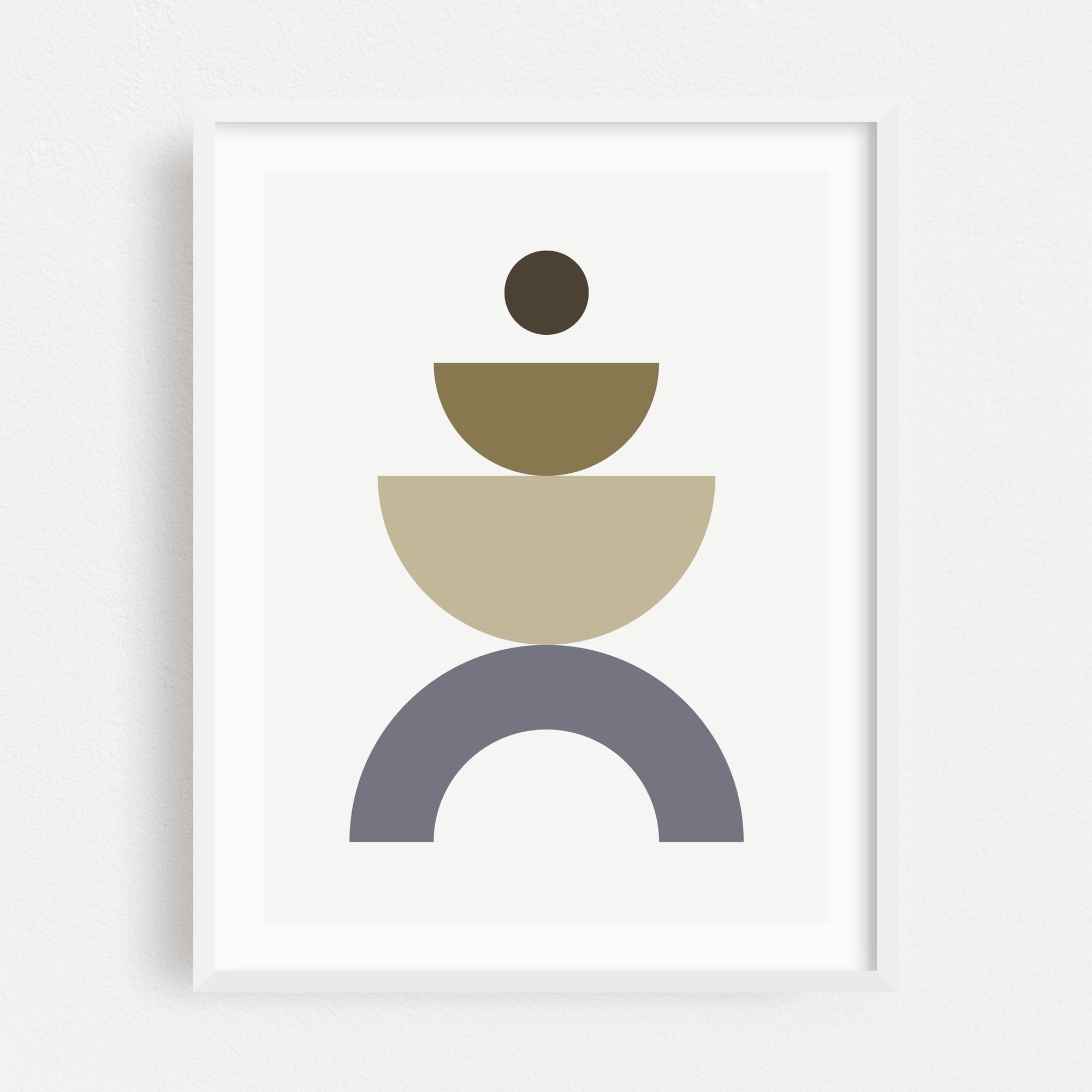 Balanced geometric shapes - Illustration White Framed Wall Art Print 24 ...