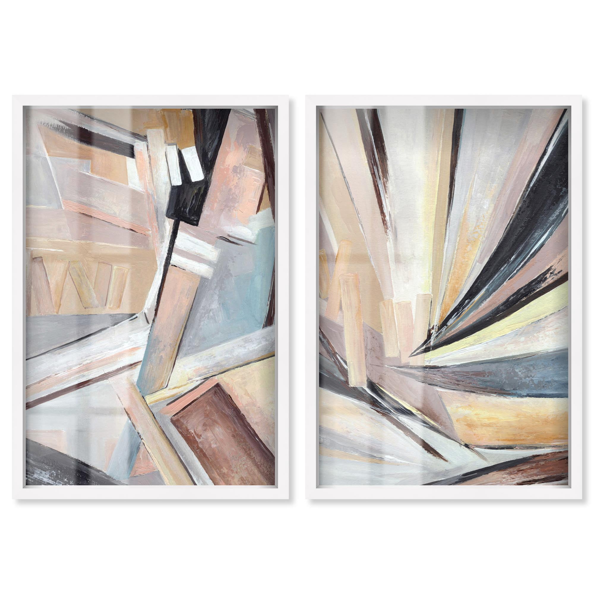 Balancing Lines Duo Shadowbox Print Gold Boho Wall Decor Set by Art ...