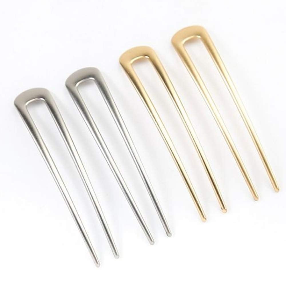 Balancy 4 Pack Metal Shaped Hair Pin Hair Stick Fork Metal Chignon Pins ...