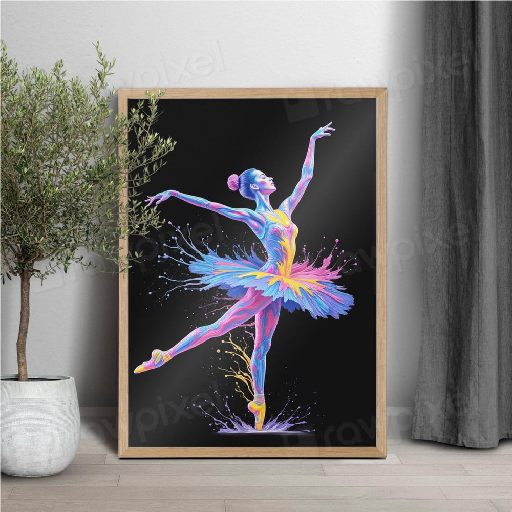 Balarina Print Wall Decor Colorful Ballerina Nursery Decor Ballet ...
