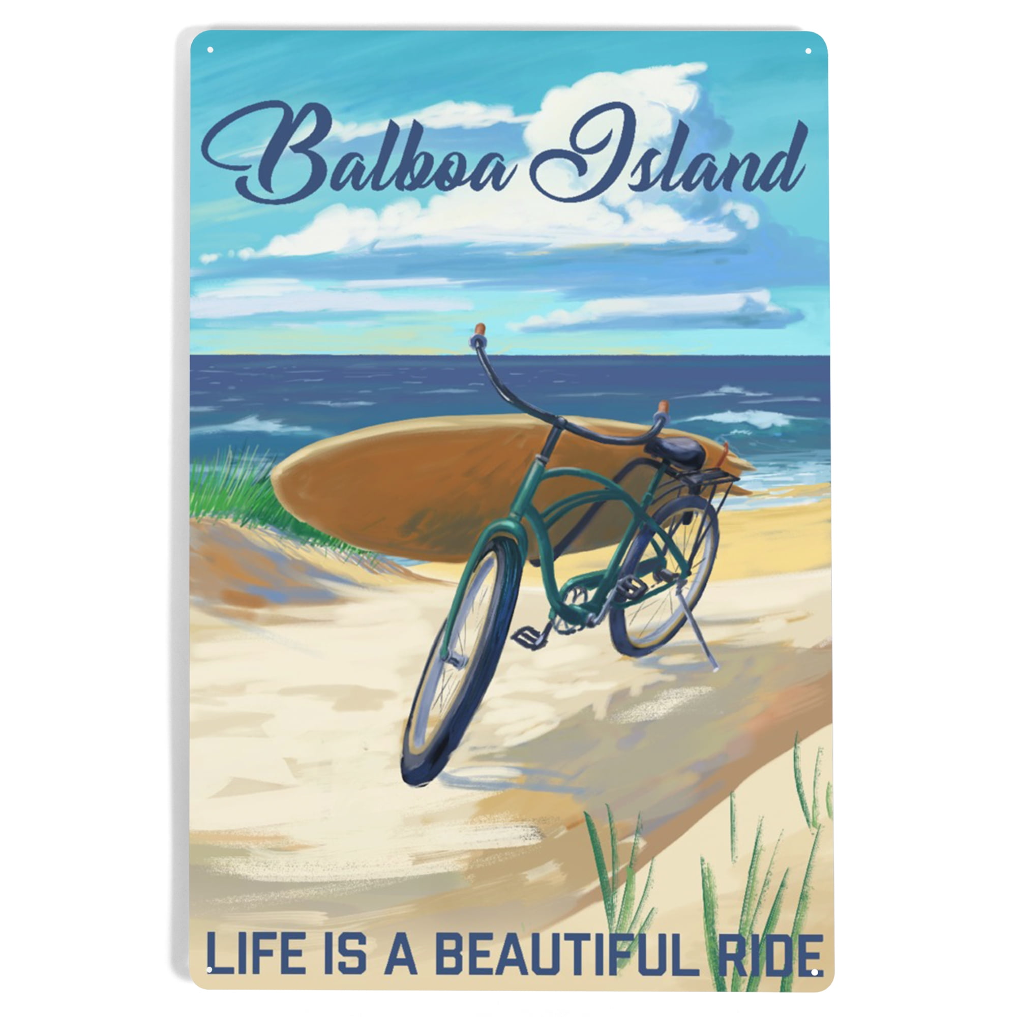 Balboa Island, California, Beach Cruiser on Beach, Life is a Beautiful ...