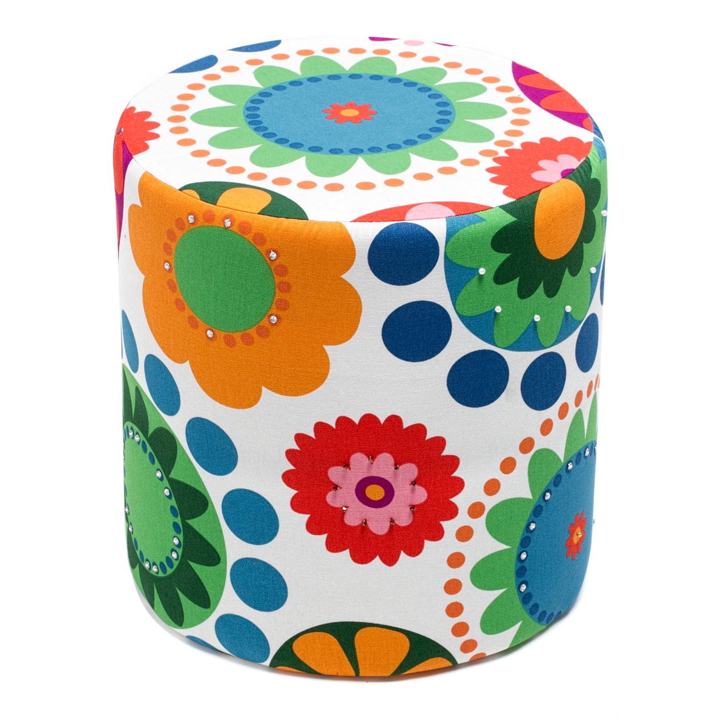 Balcab Home - Bahar - White, Red, Green, Blue, Pink Tuffet - Walmart.com