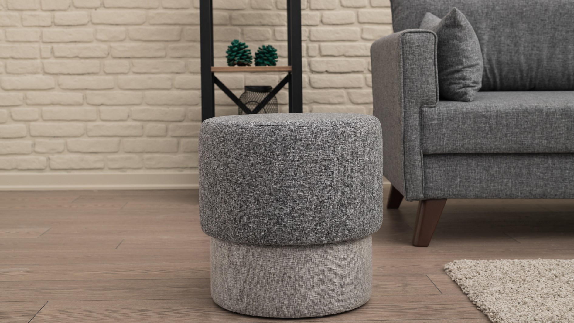 Balcab Home - Grey - Felixes - Tuffet - Walmart.com
