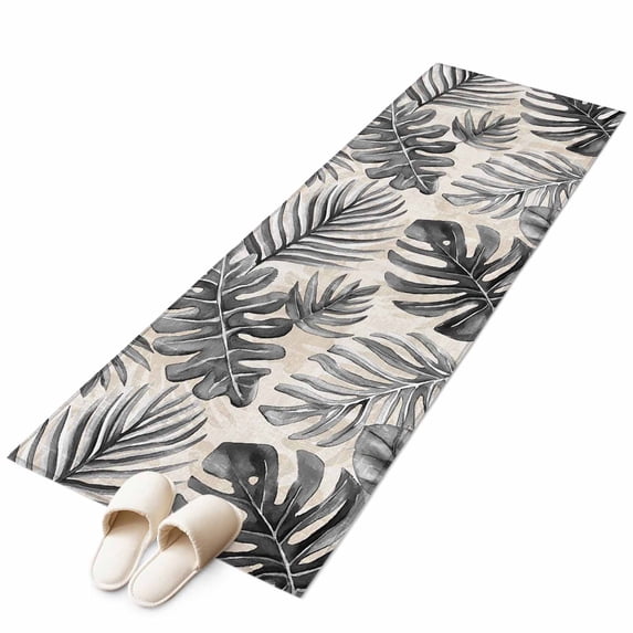 Balck Monstera Deliciosa Kitchen Runner Rug 2x6 Washable Runners for ...