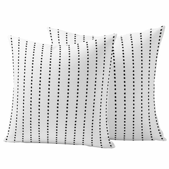 Balck White Faded Stripes Outdoor Pillow Covers Set of 2 Modern ...