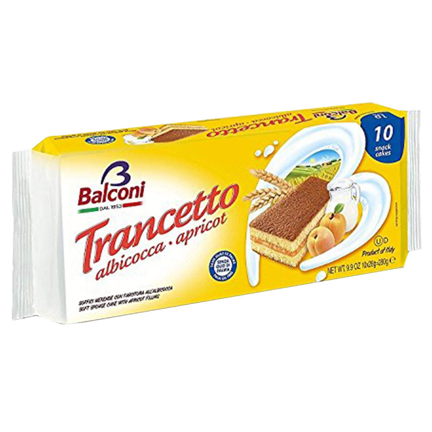 Balconi Trancetto Apricot 10 AKF18 Snack Cakes, 280 Grams (Pack of 4 ...