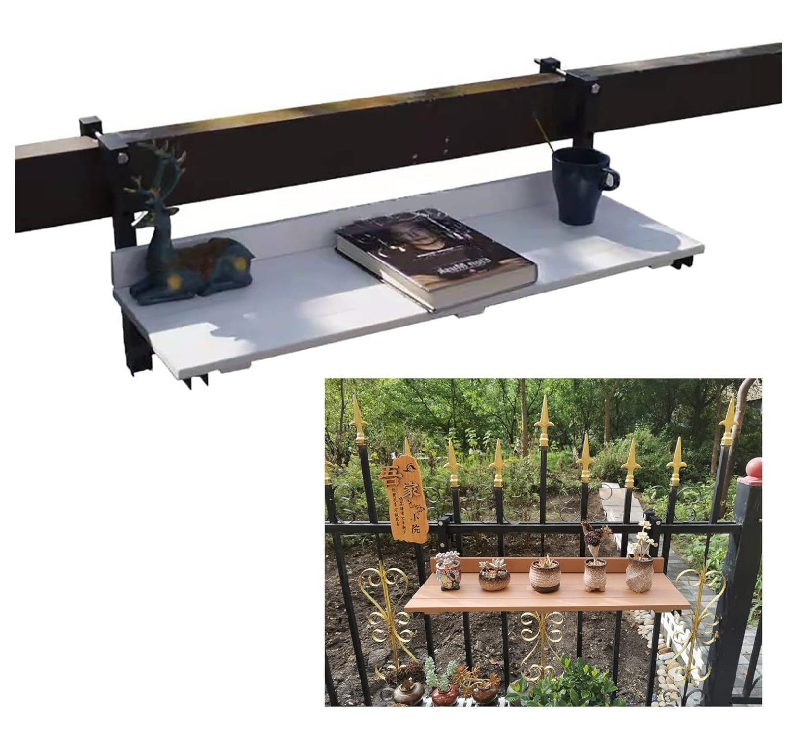 Balcony Bar Table For Railings,Folding Hanging Table, Balcony Railing ...