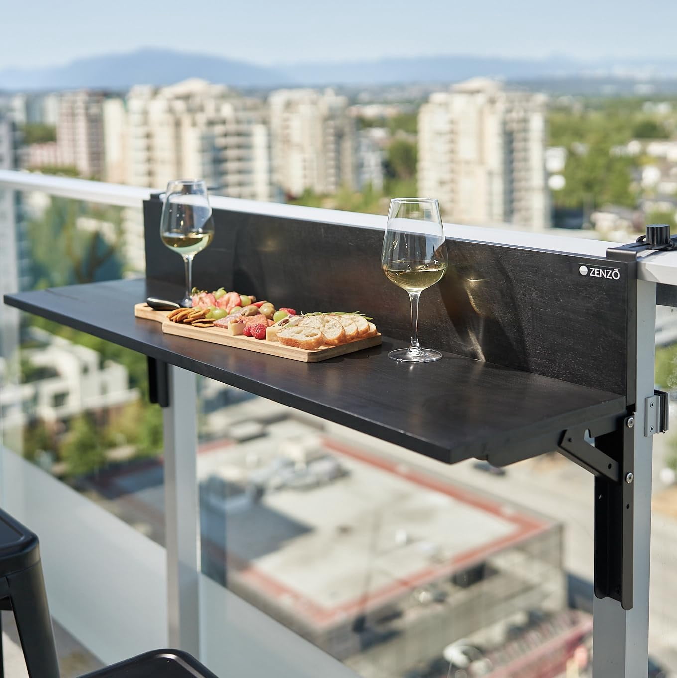 Balcony Bar Table for Railings, Outdoor Balcony Folding Table, Attaches ...