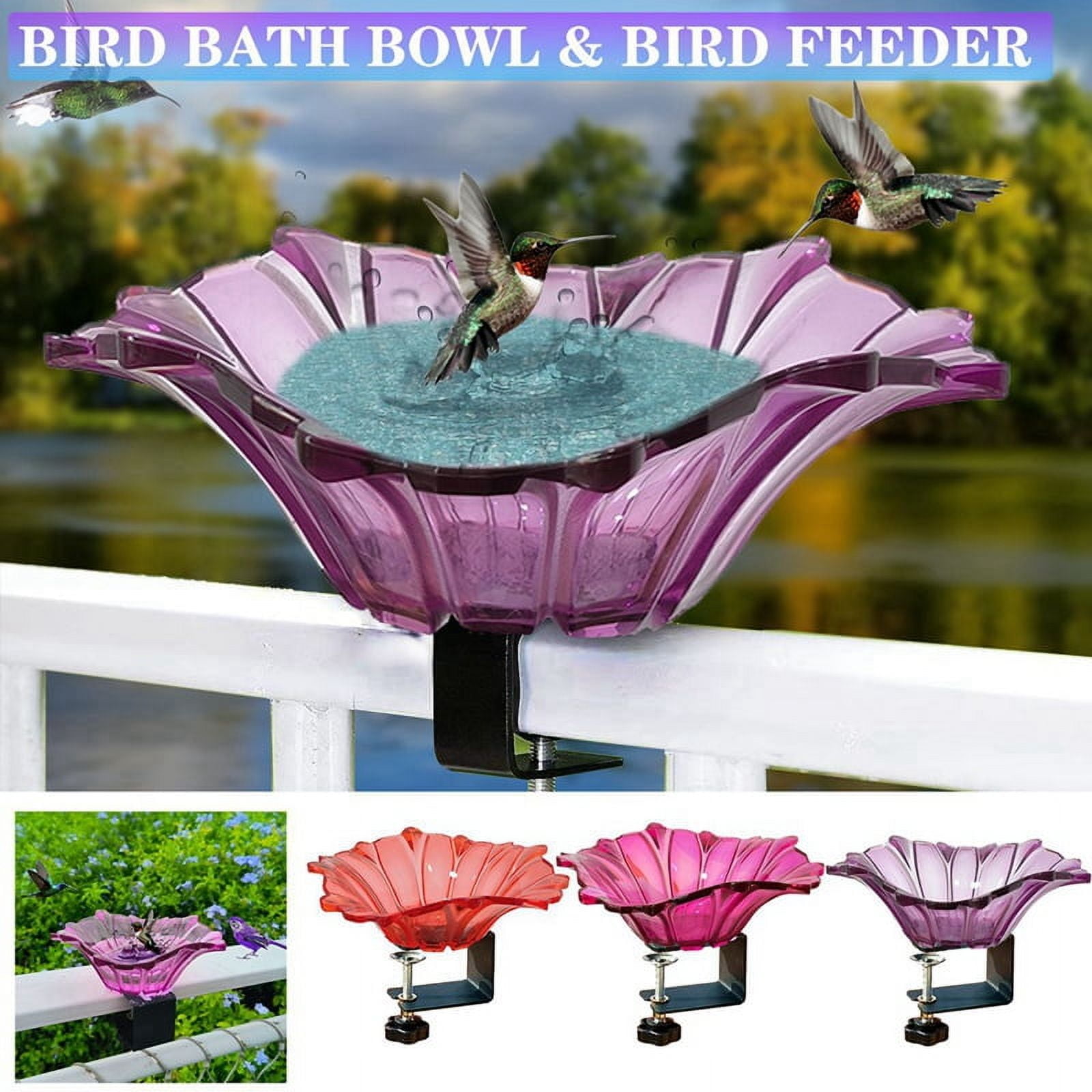 Balcony Bird Bath Railing Bird Feeder Birdbath Bowl Fence Bird Bath ...