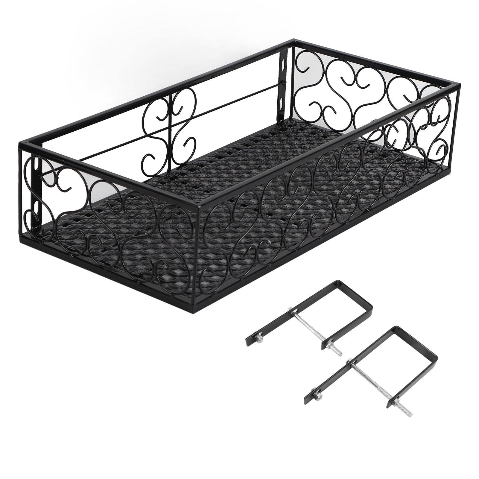 Balcony Flower Rack Hanging Flower Pot Hanger Hanging Wrought Iron ...