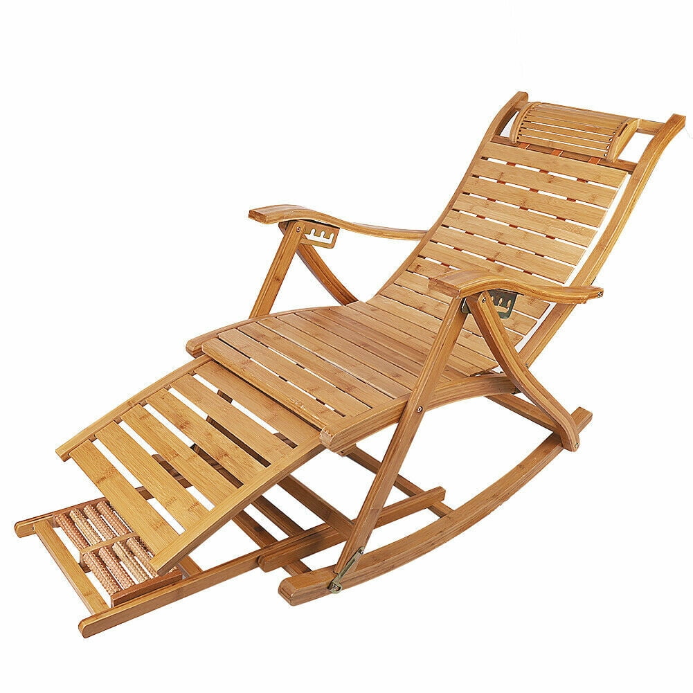 Balcony Folding Rocking Chair Minimalist Modern Bamboo Living Room ...