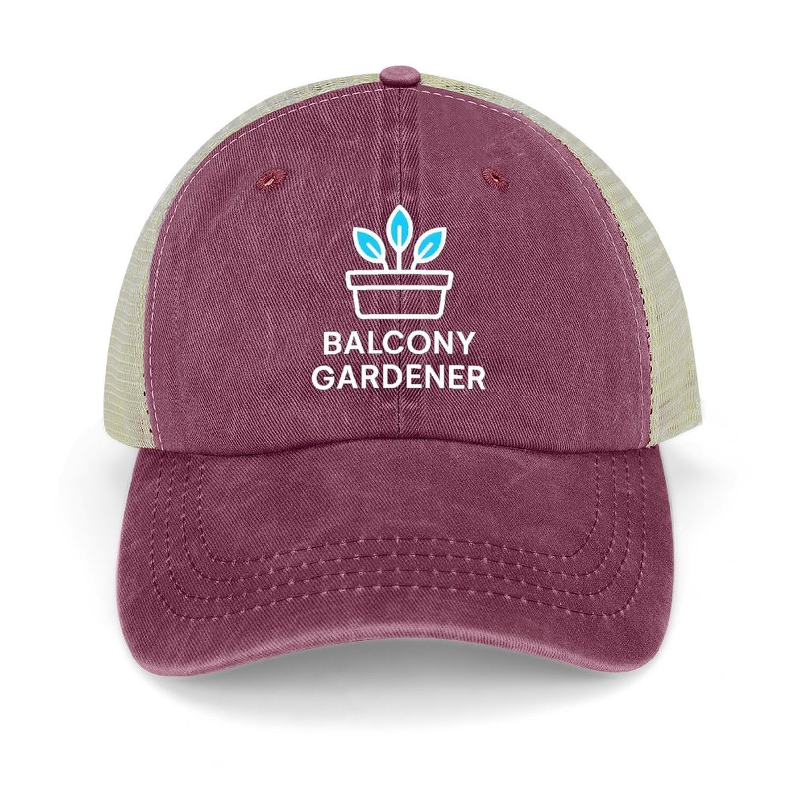 Balcony Gardener Wine Red Baseball Cap for Men Women, Adjustable ...