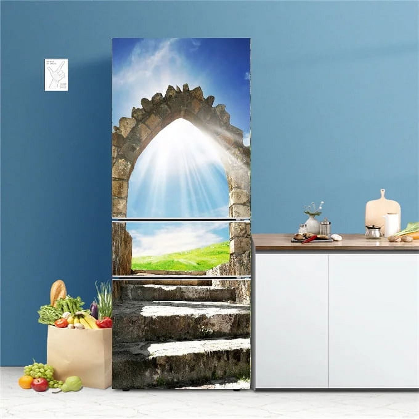 Balcony Lake Refrigerator Sticker Removable Fridge Door Decorations ...