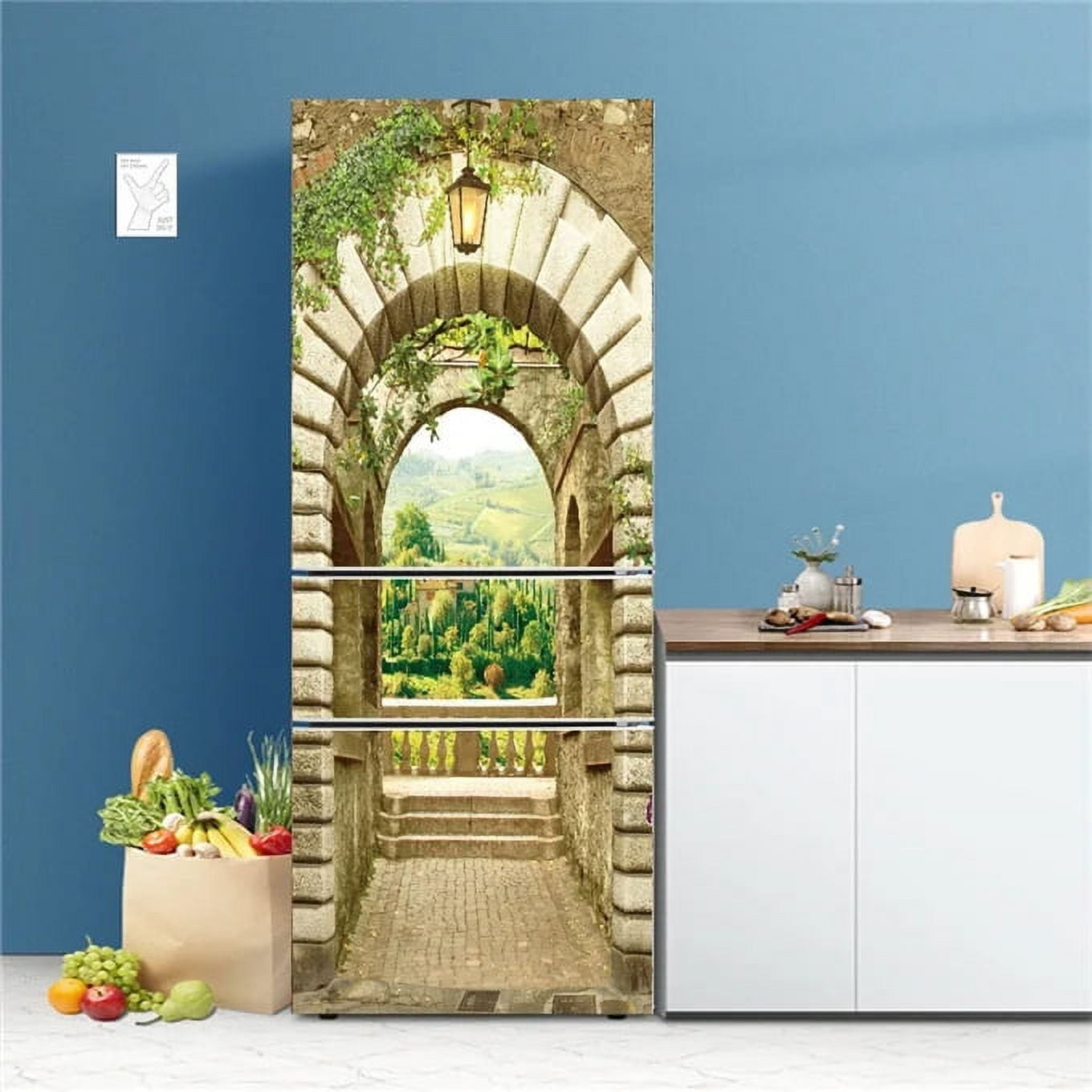 Balcony Lake Refrigerator Sticker Removable Fridge Door Decorations ...