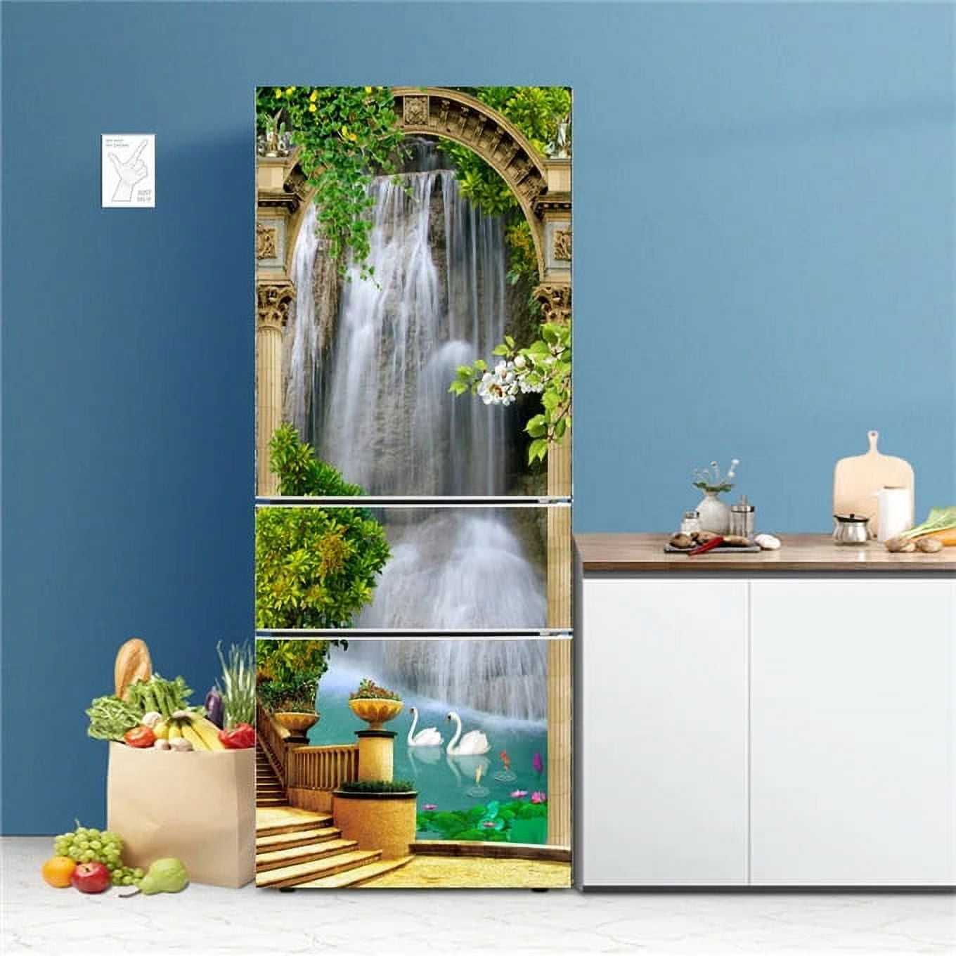 Balcony Lake Refrigerator Sticker Removable Fridge Door rations Self ...