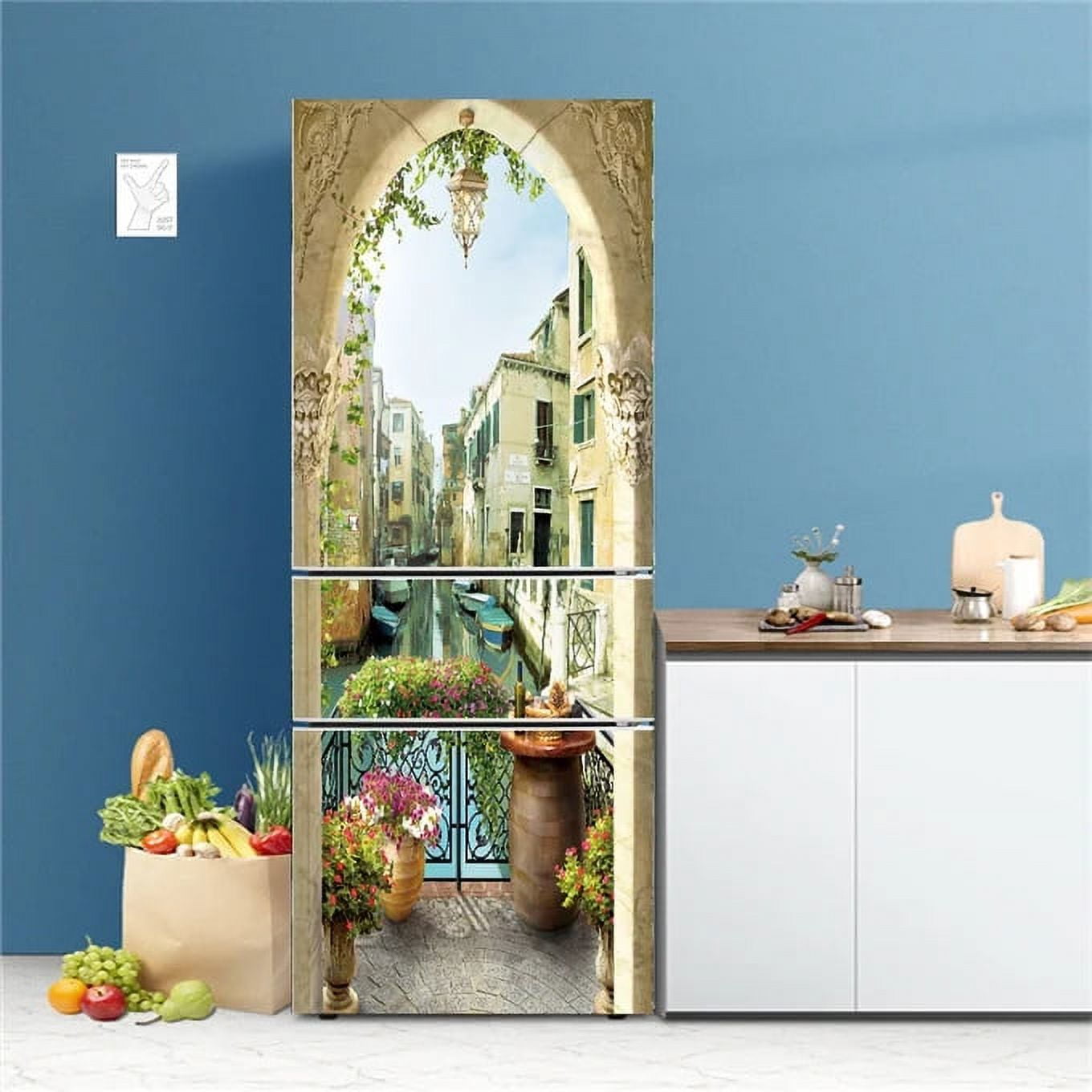 Balcony Lake Refrigerator Sticker Removable Fridge Door rations Self ...