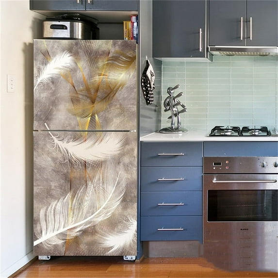 Balcony Lake View 3D Fridge Stickers Refrigerator Cover Door Landscape ...