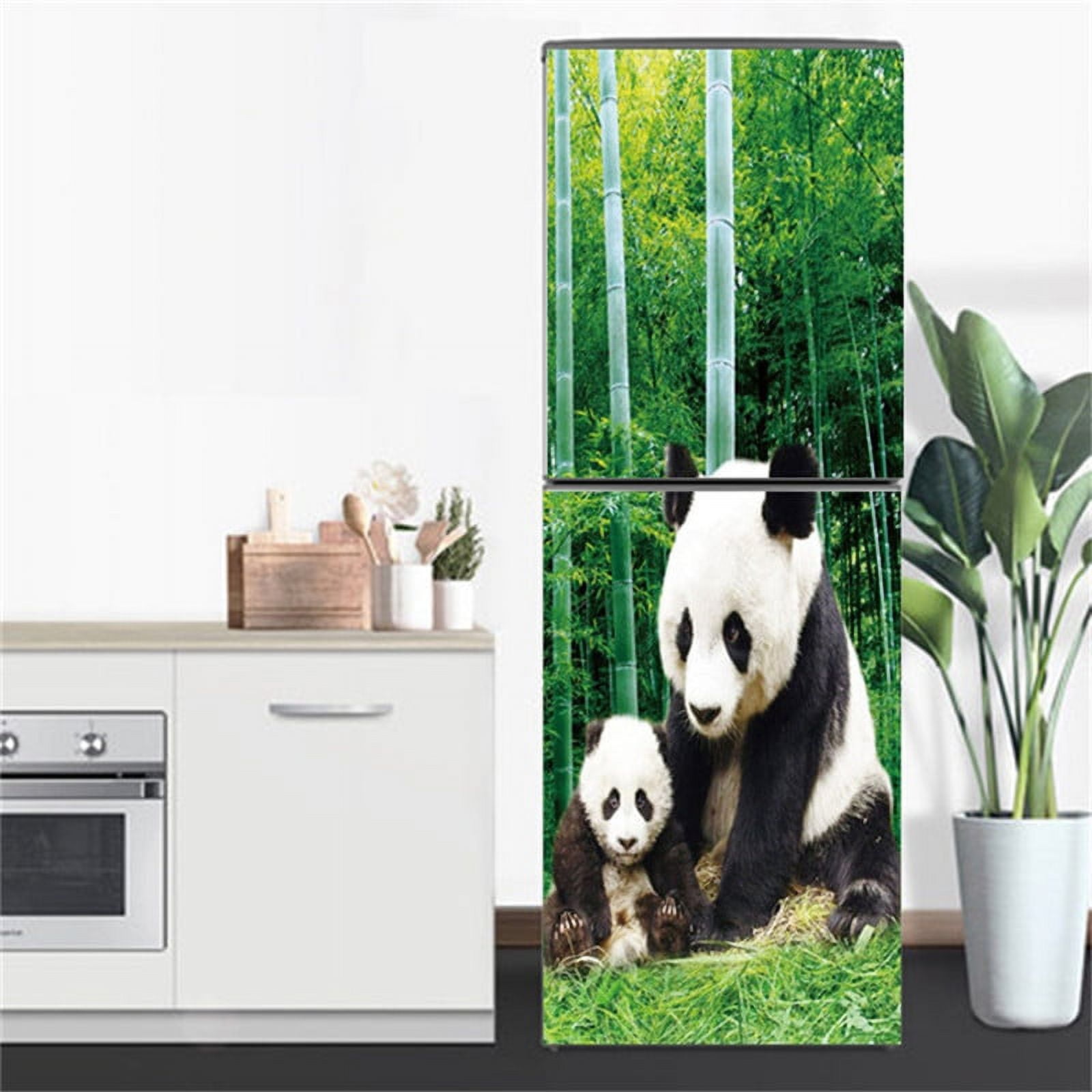 Balcony Lake View 3D Fridge Stickers Refrigerator Cover Door Landscape ...
