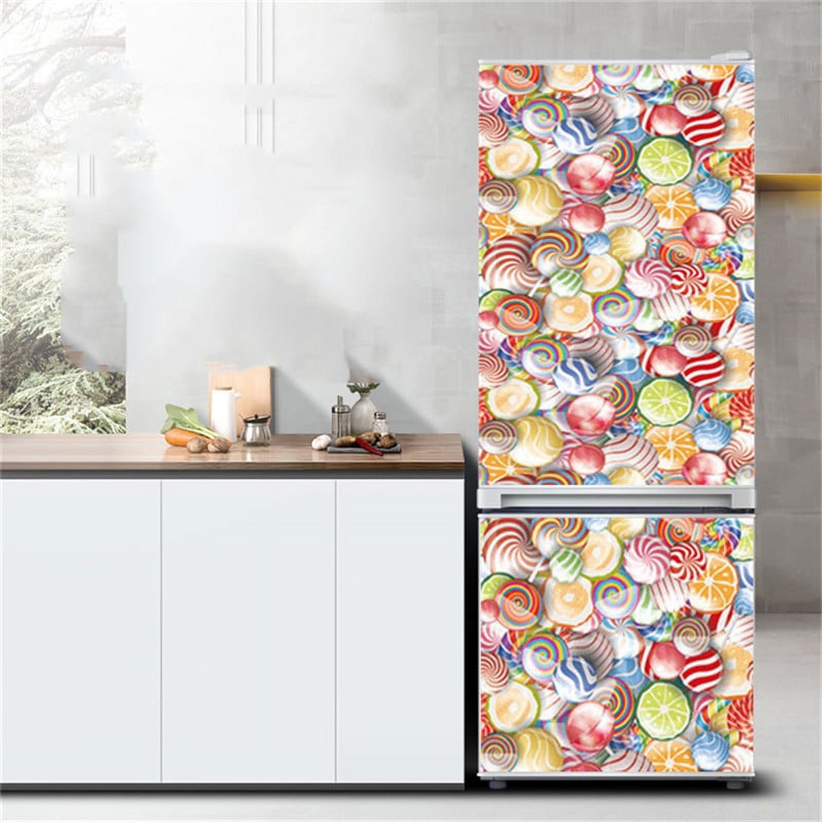 Balcony Lake View 3D Fridge Stickers Refrigerator Cover Door Landscape ...